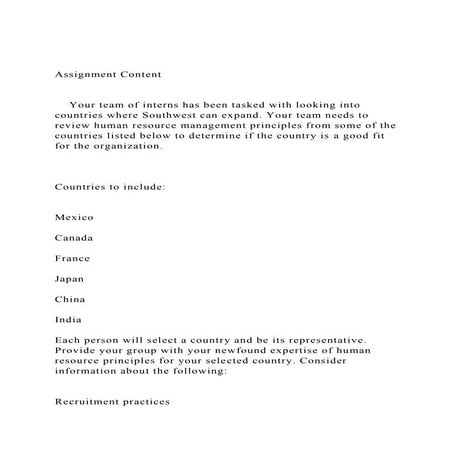 Assignment Content Your team of interns has been tasked.docx