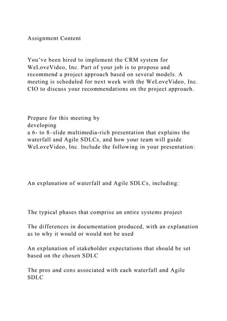 Part 1 Comparing SDLC Approaches and RecommendationYou have bee.docx