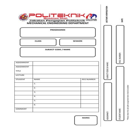 Assignment cover page | DOCX