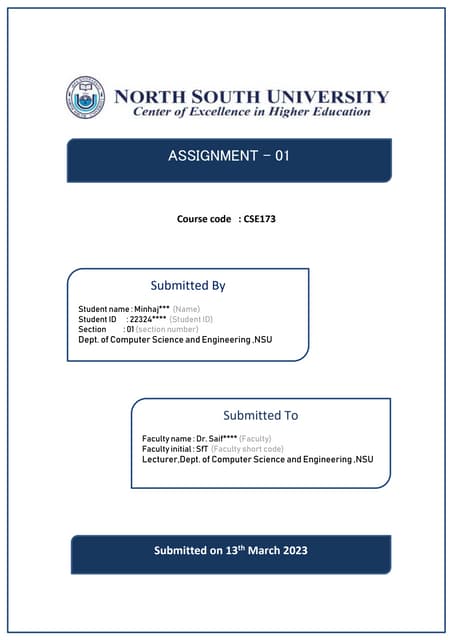 Assignment Front page | DOCX