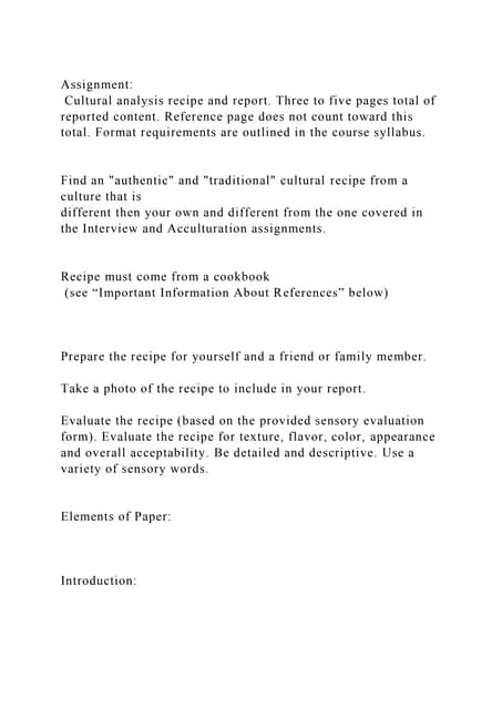 Assignment OverviewChoose a country and focus on a specifi.docx