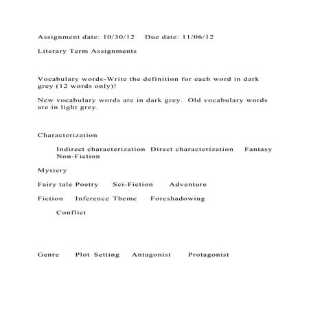 Assignment date 103012 Due date 110612Literary Term Assi.docx