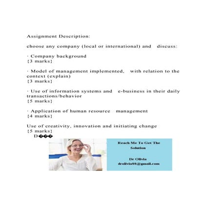 Assignment Descriptionchoose any company (local or internat.docx