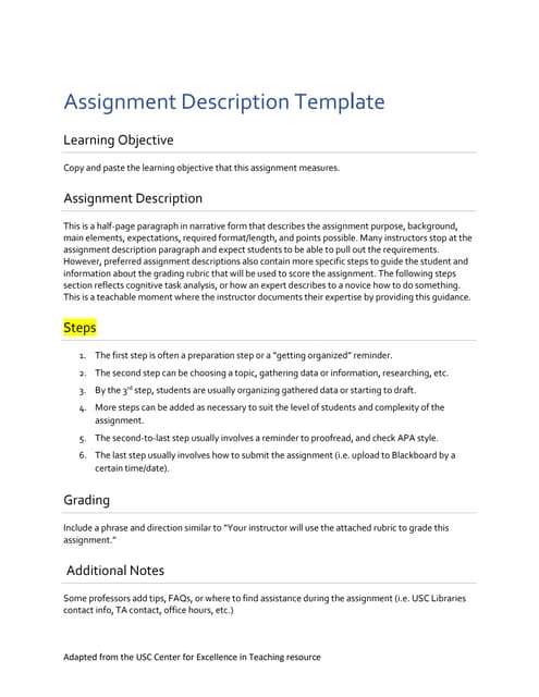Assignment description template | PDF Assignment description template | PDF