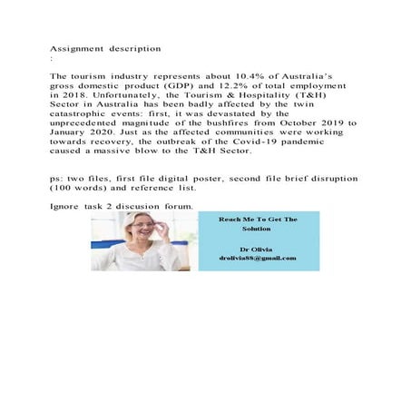 Assignment description The tourism industry represents about | PDF