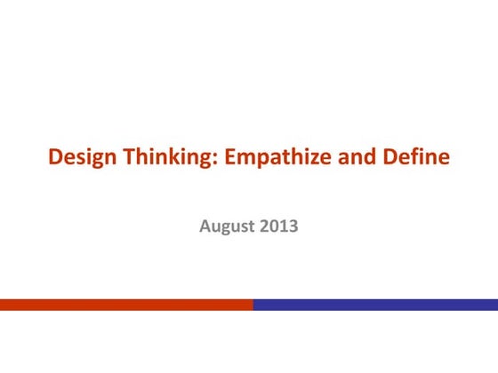 Assignment for Design thinking: Empathize and Define | PPT