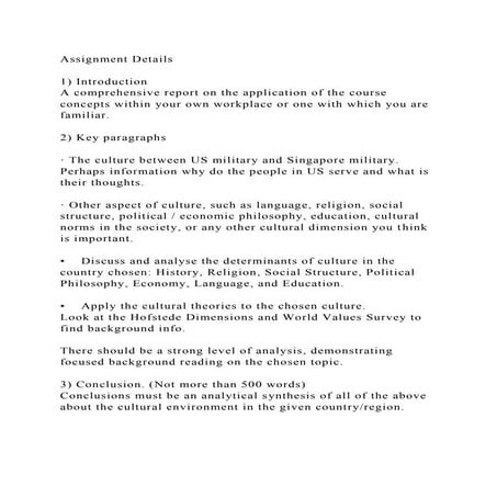 Assignment Details 1) IntroductionA comprehensive report on th.docx