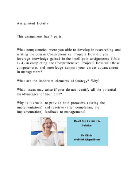 Assignment Detailsthis Assignment Has 4 Parts What Compe Pdf