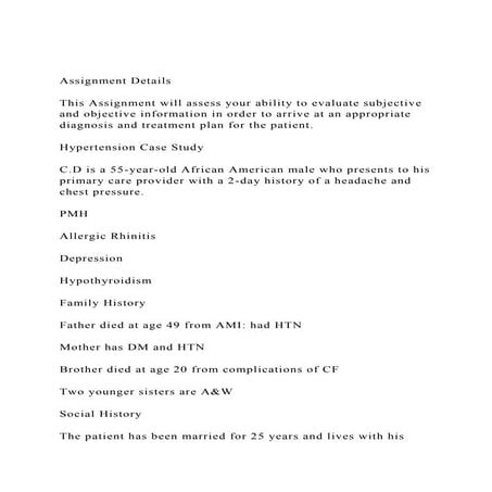 Assignment DetailsThis Assignment will assess your ability t.docx