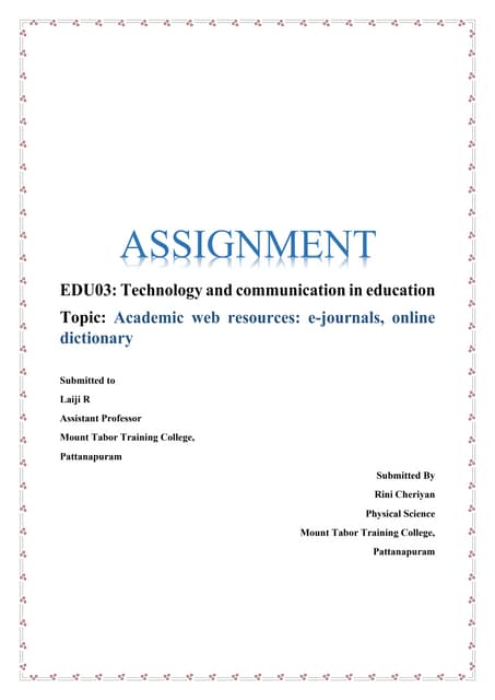 E library presentation | PPT