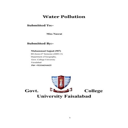 Water Pollution | PDF