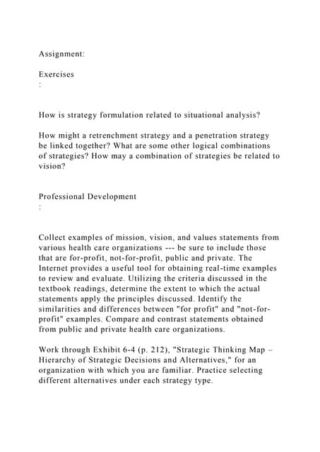 AssignmentExercises How has the role of the strategic .docx
