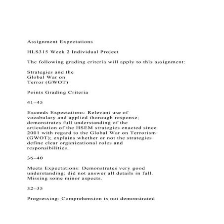Assignment Expectations HLS315 Week 2 Individual Project .docx