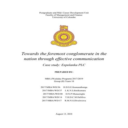 Assignment explolanka plc | PDF