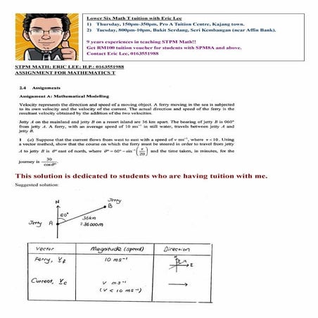 Assignment for math t | PDF