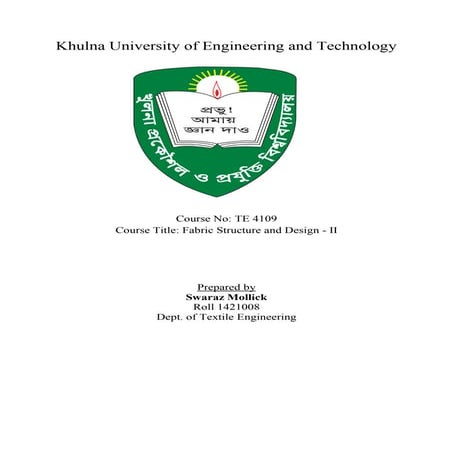 Calculation of different parameters from notation diagram in weft ...