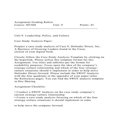 Assignment Grading Rubric Course MT460 Uni.docx