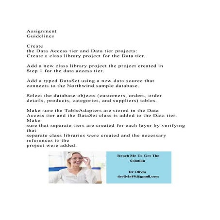 AssignmentGuidelinesCreatethe Data Access tier and Data ti.docx