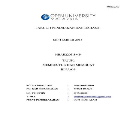 Maksud dan pengertian 3D dlm Membentuk dan Membuat Binaan | PPTX