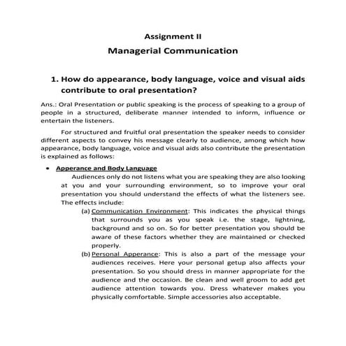 Assignment on Managerial Communication | PDF