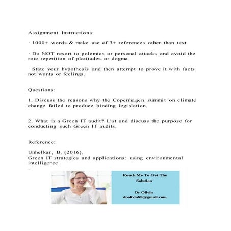 Assignment Instructions· 1000+ words & make use of 3+ referen | DOCX
