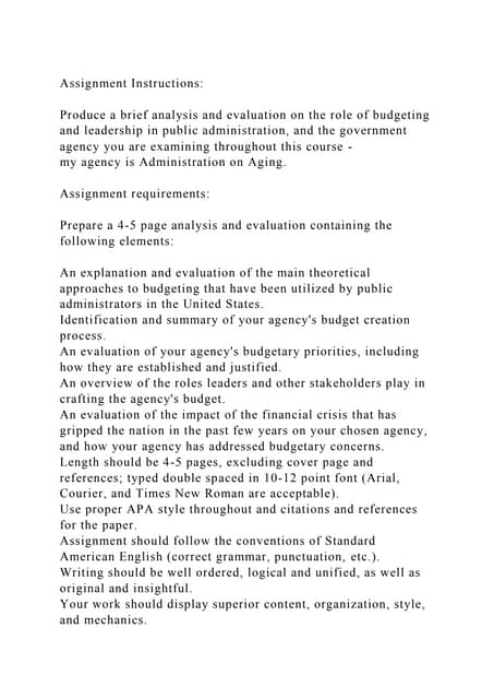 Unit 1 Agency IntroductionAssignment InstructionsProduce .docx