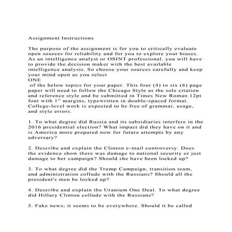 Assignment InstructionsThe purpose of the assignment is for .docx