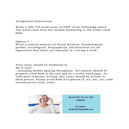 Assignment InstructionsWrite a 500-750 word essay on ONE of | PDF