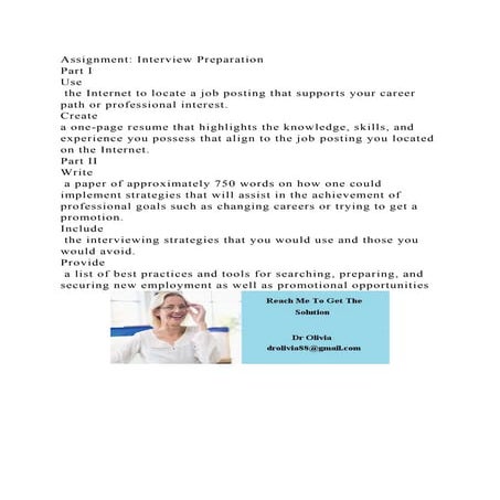 Assignment Interview PreparationPart IUse the Internet to loc.docx