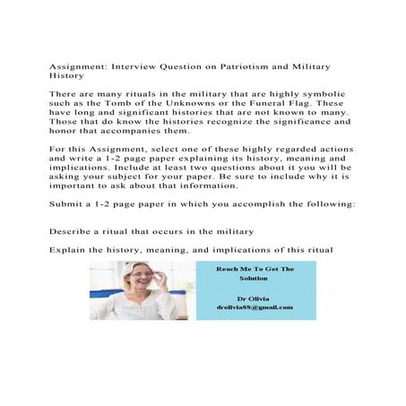 Assignment Interview Question on Patriotism and Military Histor.docx