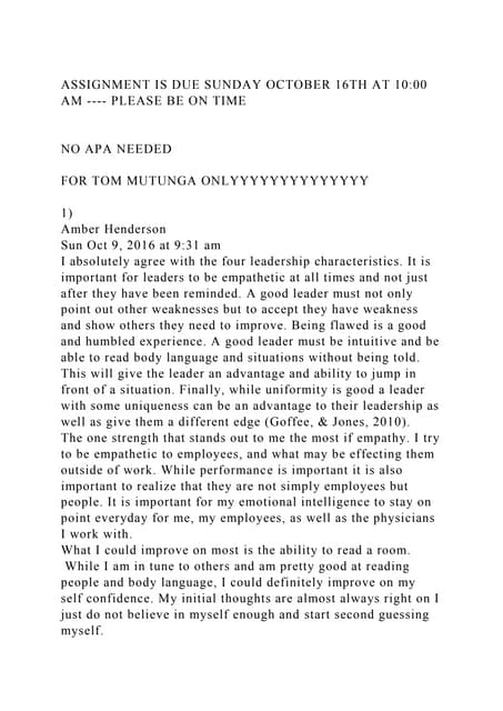 Leadership assignment | PDF