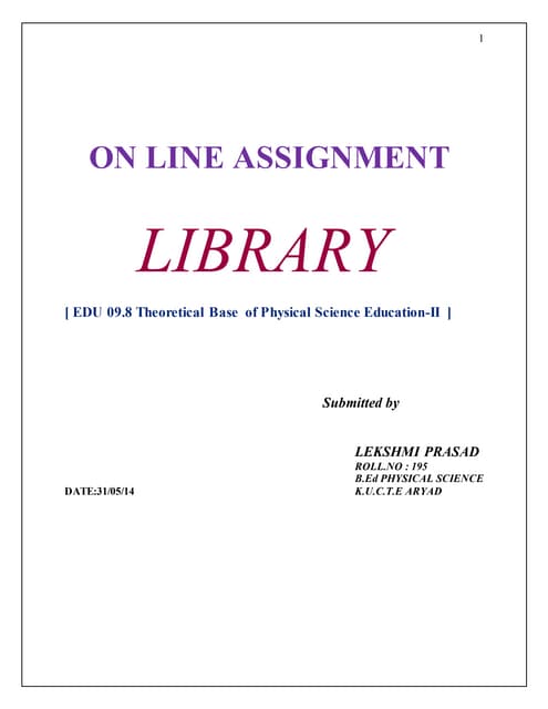 Activities for School Library Hours | PDF | Homework and Study | Education