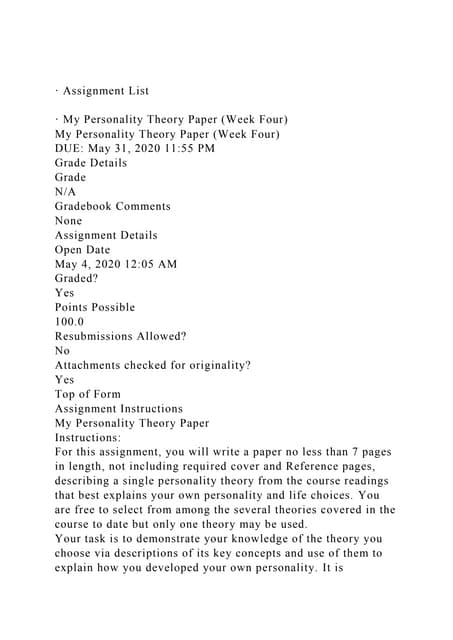 According to the American Psychological AssociationPersonality re.docx