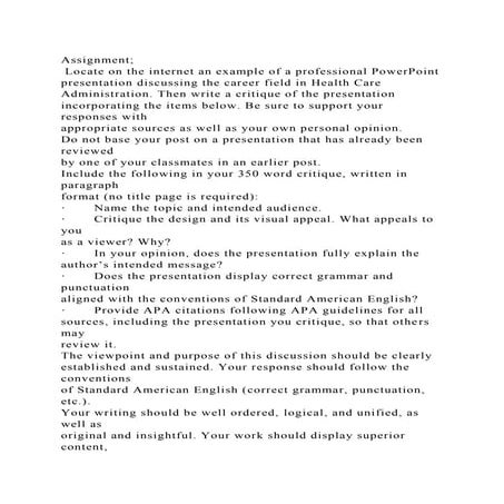 Assignment; Locate on the internet an example of a professional Po.docx