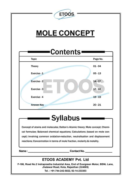 Dpp chemical equilibrium_jh_sir-3619 | PDF