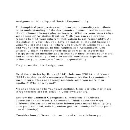 Assignment Morality and Social ResponsibilityPhilosophical .docx
