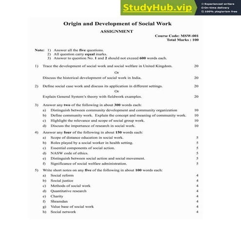 Assignment MSW | PDF