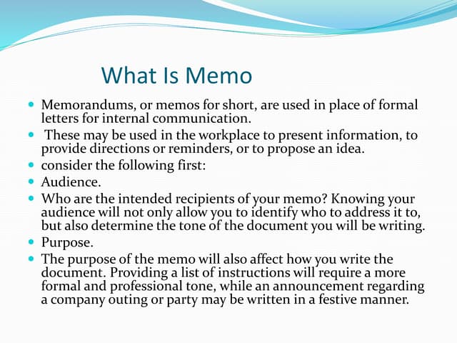 memo writing | PPTX