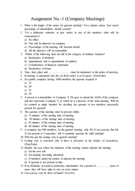 Secretarial practice MCQs | PDF | Business Accounting & Finance | Business