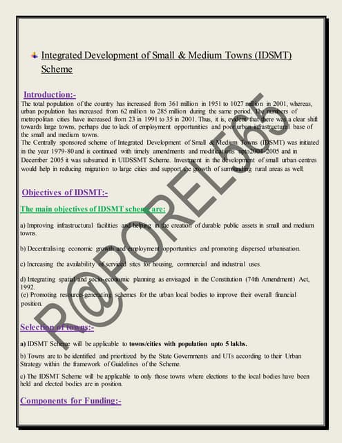 National Slum Development Program (NSDP) | PPT