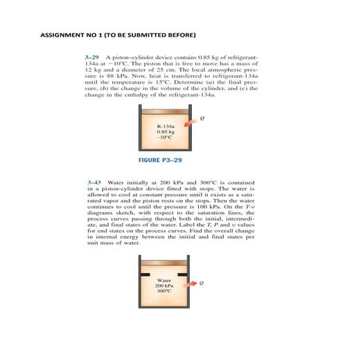 Assignment no 1 Thermodynamics | PDF | Science