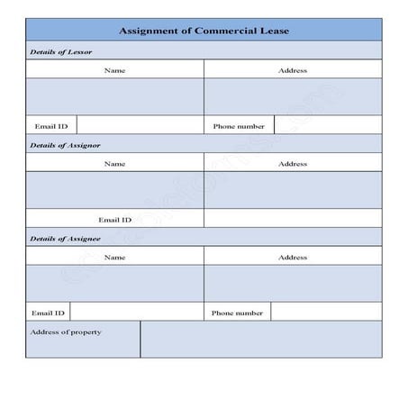 Assignment of Commercial Lease Fillable PDF Template | PDF