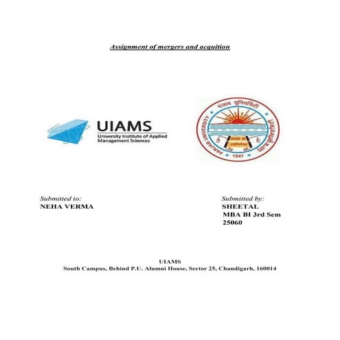 Assignment of mergers and acquition.docx