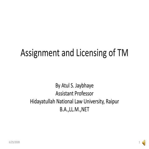 Assignment of trademark | PPTX
