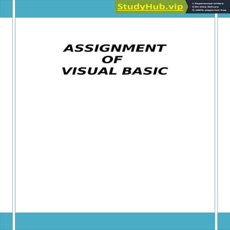 ASSIGNMENT OF VISUAL BASIC | PDF | Programming Languages | Computing