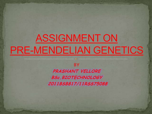 Theories of preformation, pangenesis, epigenesis, | PPTX