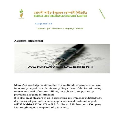 Assignment on LIFE INSURENCE | DOCX