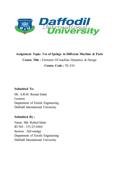 Springs Materials Uses and Manufacturing Process | PPT