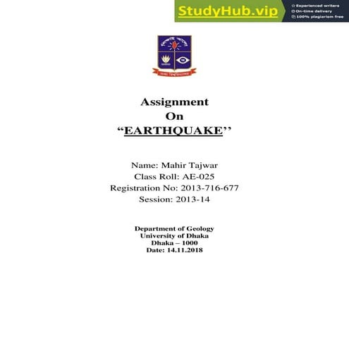Assignment On Earthquake | PDF