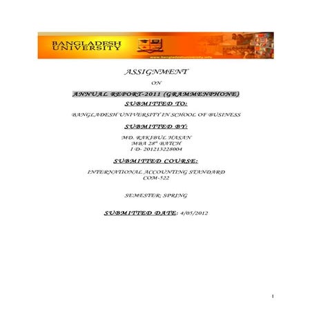 Assignment on financial statement | DOC